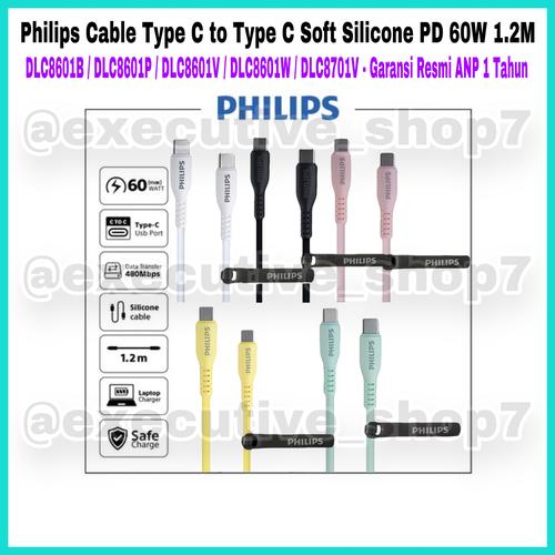 Jual Philips Cable Type C to Type C Soft Silicone PD 60W 1.2M ...