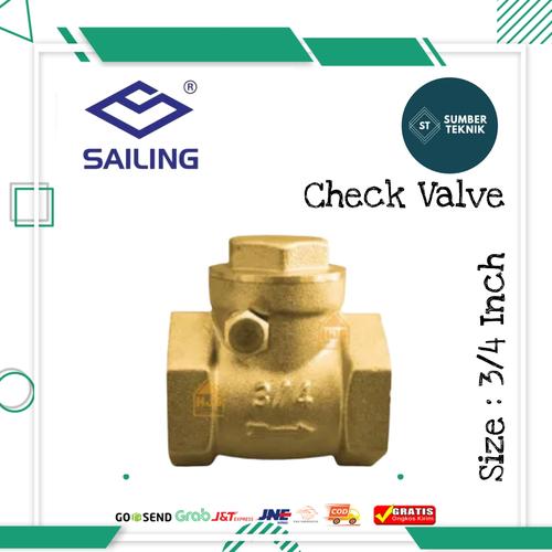 Jual SAILING Swing Check Valve Klep Tabok 3/4 Inch 3/4" Tebal Full Kuningan - Kota Pekanbaru ...