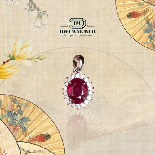 Jual Certified,Beauty RUBY Ladies Pendant silver gold plated - Jakarta ...