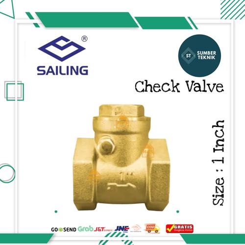 Jual SAILING Swing Check Valve Klep Tabok Tebal Full Kuningan 1 Inch 1 ...