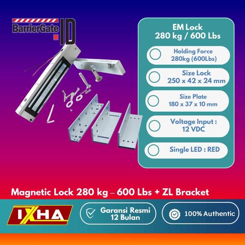 Jual Electronic Magnetic Lock Em lock IXHA 600lbs 280 kg untuk pintu ...