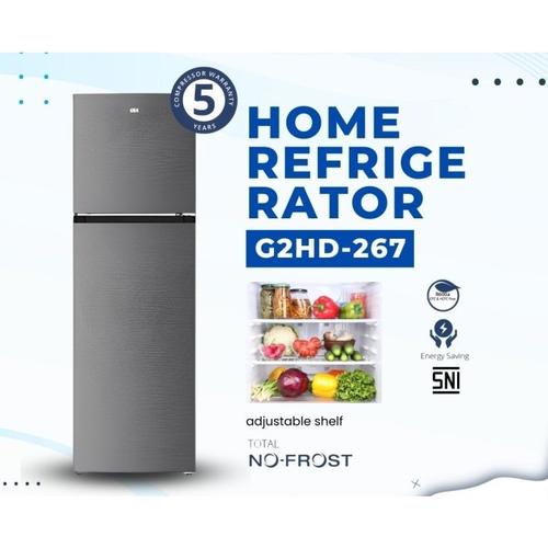 Promo GEA Kulkas 2 Pintu Lemari Es Kapasitas 267 Liter G2HD-267 Inox ...