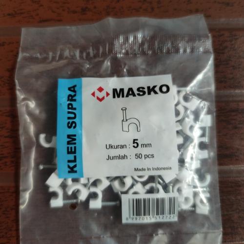 Jual klem kabel masko supra 5mm paku beton klip kabel cable clips 5 mm ...