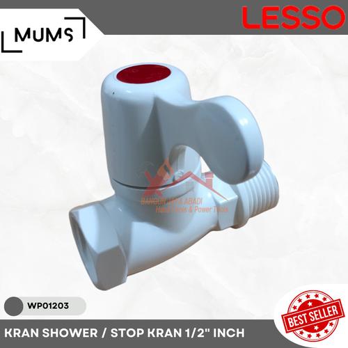 Jual Stop Kran Air Lesso 1/2" Inch Pvc Plastik Kran Shower Bidet Kamar ...