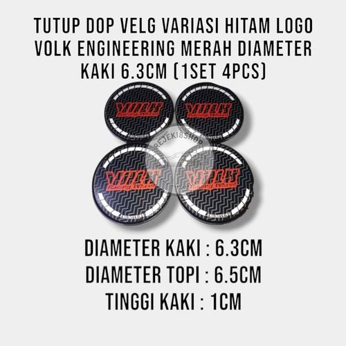 Jual DOP VELG VARIASI HITAM DATAR LOGO VOLK RACING DIAMETER KAKI 6,3CM ...