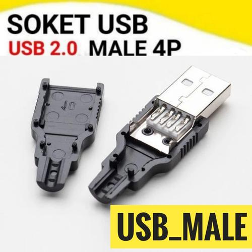 Jual Socket Soket USB 2.0 Connector Male Kosong Type A Jack Jantan 4P 4 ...