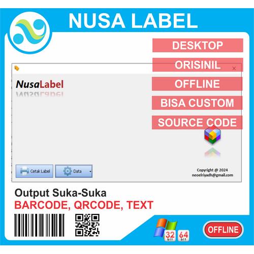 Jual Program Software Desain Cetak Label Print Label Barcode QRcode Format Default Label TJ dg ...