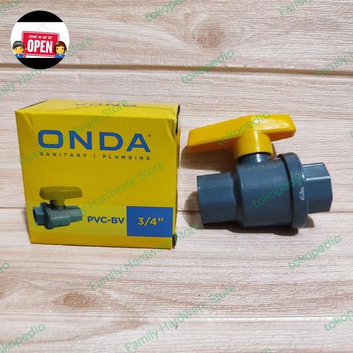 Jual Ball Valve Pvcbv 3/4 Onda Polos Stop Kran Plastik Pvc Kuning 3/4 ...