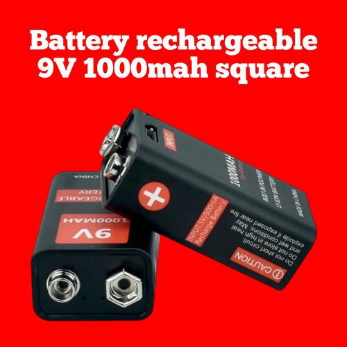 Jual battery square 9v 1000mAH rechargeable baterai kotak usb mikro ...