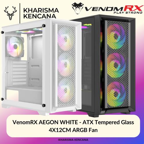 Jual CASING PC GAMING VENOM RX AEGON ATX TEMPERED GLASS INCLUDE 4 FAN ...