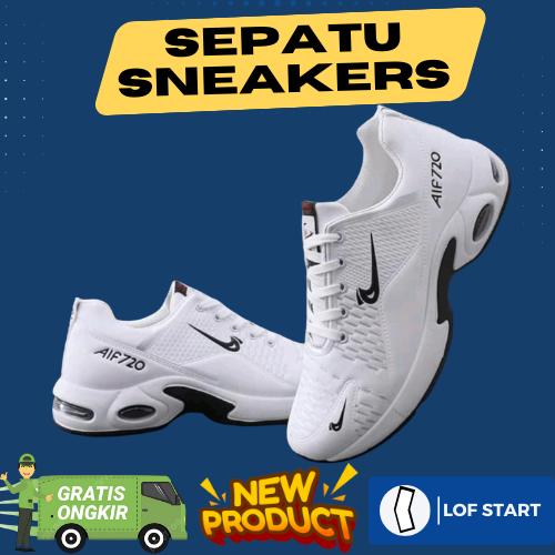 Jual Sepatu Sneakers Pria Import Casual Black | White Olahraga Fashion ...