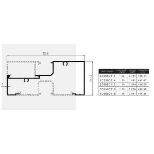 Jual Aluminium Forta Kusen 4" 60558 Kusen Z Sekrup Tebal 1.00mm Panjang ...