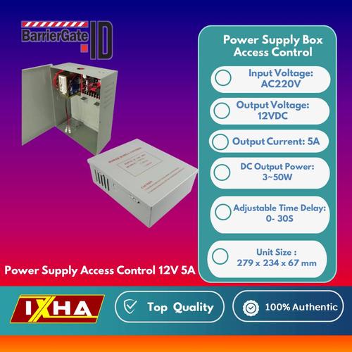 Jual Power Supply Box Access Control 12V 5A + space Baterai Aki Backup ...