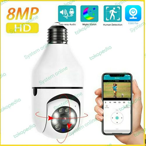 Jual CCTV Kamera Wifi V380 IP Camera HD Bohlam Lampu 360 Derajat Panorama - Jakarta Utara ...