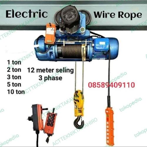Jual electric Hoist chain Crane wire rope 5 ton X 12 meter 380V GERMANY ...