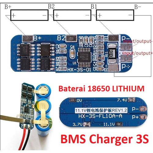 Jual modul BMS 3S CHARGER Baterai LITHIUM Protelsi 18650 1s 2s 3s ...