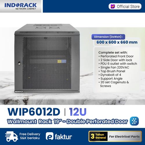 Promo Indorack WIP6012D Wallmount Rack 12U Depth 600mm Double ...