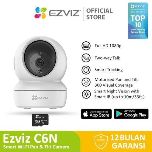 Jual Ezviz C6N 2MP Smart Home IP Camera CCTV Indoor w/SD Card 32/64GB ...