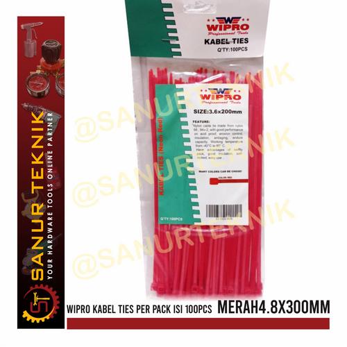 Jual WIPRO Cable Tie Kabel Ties Tis 4.8 x 300 mm 4.8x300mm MERAH / RED ...