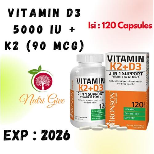 Jual Bronson Vitamin K2 D3 5000 iu 120 Capsules Original USA - Jakarta ...