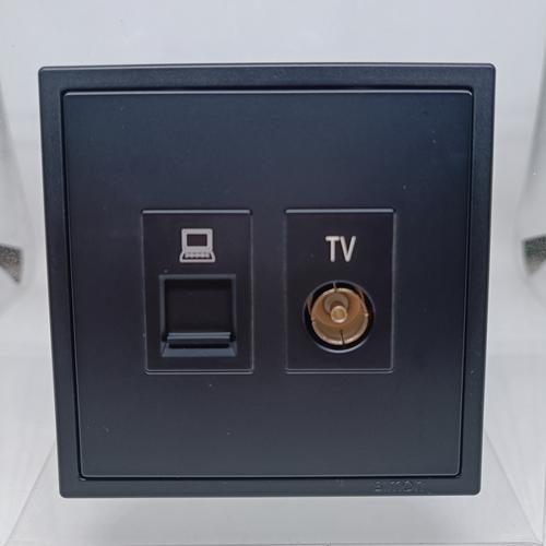 Jual SIMON I7 BLACK DOFF / MATT BLACK OUTLET TV DAN DATA CAT 6 ...