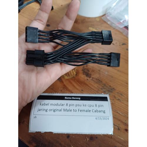 Jual kabel modular 8 pin psu ke cpu 8 pin jaring original Male to ...