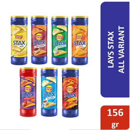 Promo Lays Stax Potato Chips USA Cheddar BBQ Original Salt Vinegar Sour ...