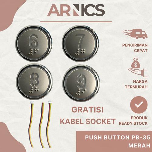 Promo Elevator Push Button PB-35 Warna Merah/Push Button Lift/Tombol ...