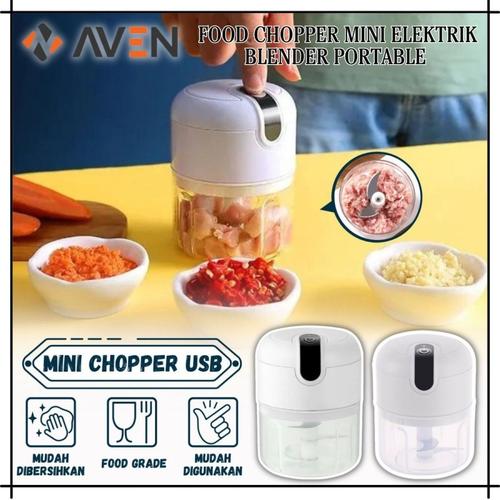 Jual AVEN Mini Chopper Elektrik USB Blender Penggiling Daging Bumbu ...