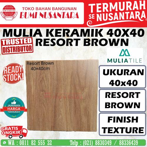 Jual Mulia Keramik 40x40 Resort Brown Lantai Motif Kayu Wood Minimalis ...