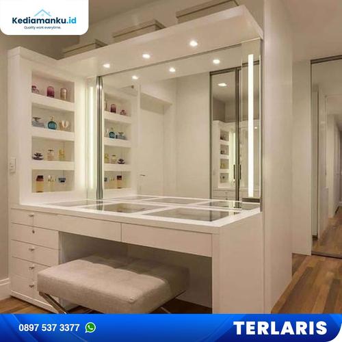 Jual Meja Rias Make Up Table -Minimalis Aesthetic Mewah Klasik Lampu ...