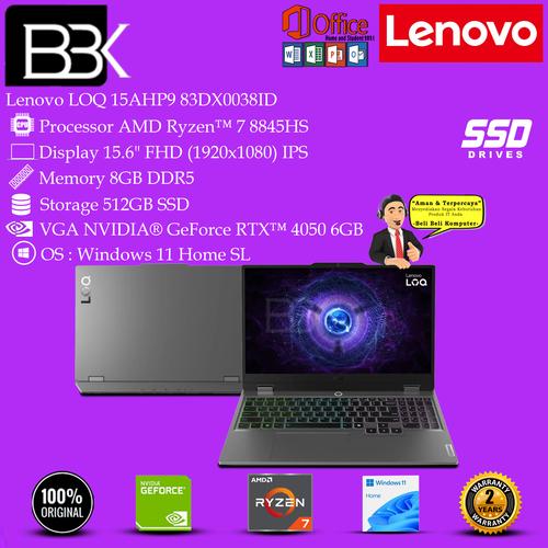 Jual Lenovo LOQ 15AHP9 38ID Ryzen 7 8845HS 8GB 512GB SSD RTX 4050 W11H ...