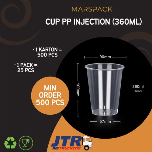 Jual CUP PREMIUM INJECTION 12oz TRANSPARAN 360ML - ISI 500 PCS ...