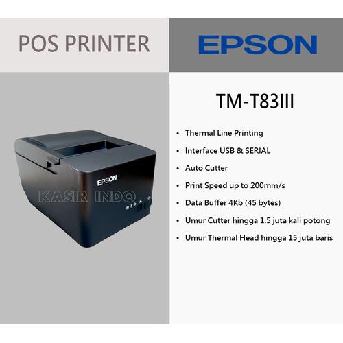 Jual PRINTER POS KASIR STRUK THERMAL EPSON TMT83III / TM-T83III / TM ...
