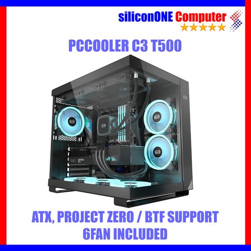 Jual PCCooler C3 T500 ARGB BK Casing 6FAN ARGB ATX Project Zero BTF ...