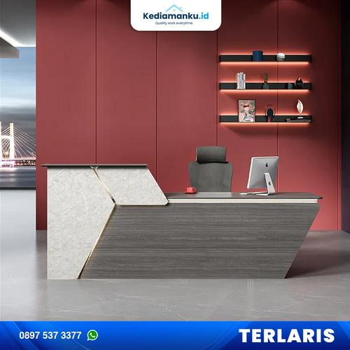 Jual Meja Resepsionis – Receptionist Desk custom kantor kasir backdrop ...
