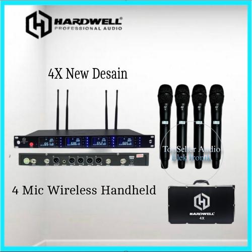 Jual Mic Wireless Hardwell X4 Handheld 4 Mic Wireless Microphone X 4 ...