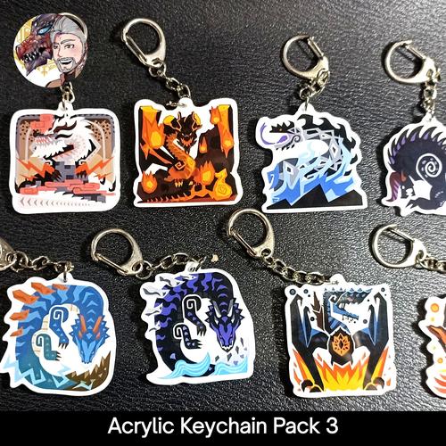 Jual Monster Hunter Logo Keychain - Sets 3 - Behemoth, Gantungan Kunci ...