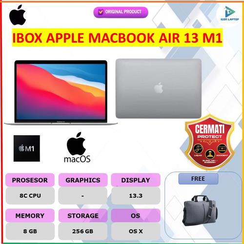 Jual Ibox Apple Macbook Air 13 M1 8C CPU 8GB 256GB 7C GPU OS X 13.3 SPACE GREY - UNIT ONLY ...