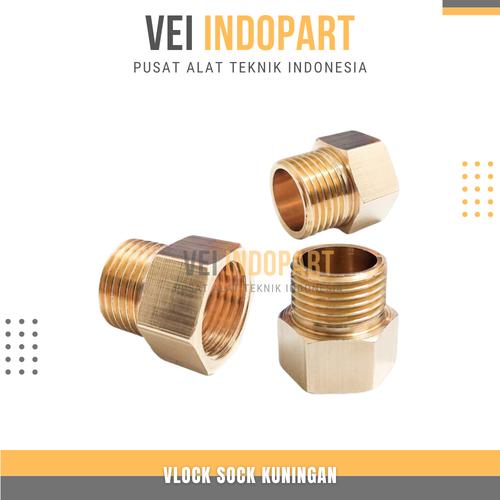 Jual Nepel Vlock Sock Drat Male Female / Vlok Sok Drat Luar Dalam Kuningan - 1/4 x 3/8 Inch ...