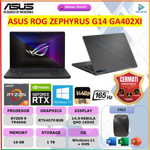 Jual Asus rog zephyrus G14 GA402XI RTX4070 8GB RYZEN 9 7940HS 16GB 1TB - PLUS BASIC - Jakarta ...