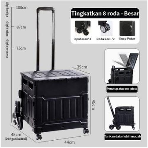 Jual Box Troli Lipat Anjing 8 Roda Pet Trolley Shopping Stroller ...