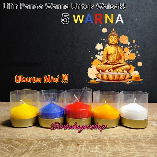 Jual Lilin Sembahyang Waisak 5 Warna Pancawarna Buddha Panca Warna Mini ...