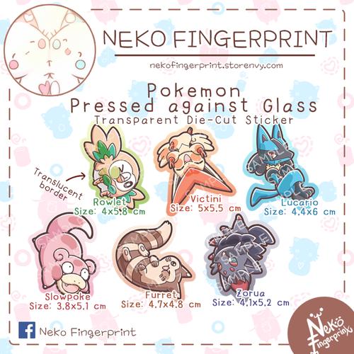 Jual Pokemon - Pressed against Glass Transparent Die-Cut Sticker Vol 3 ...