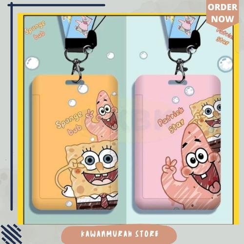 Jual Name Tag Holder Anak Motif Spongebob / ID Card Holder Spongebob ...