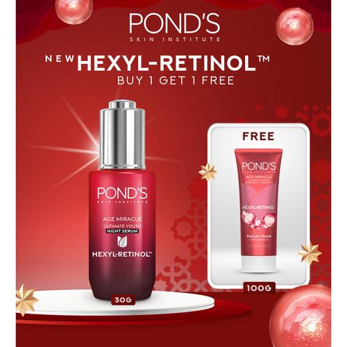 Promo PONDS Age Miracle Retinol Anti Aging Serum Night 30gr + Facial ...
