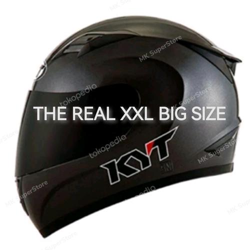 Jual helm fullface KYT XXL XXXL BIG size BESAR matt black doff r10 ttc ...