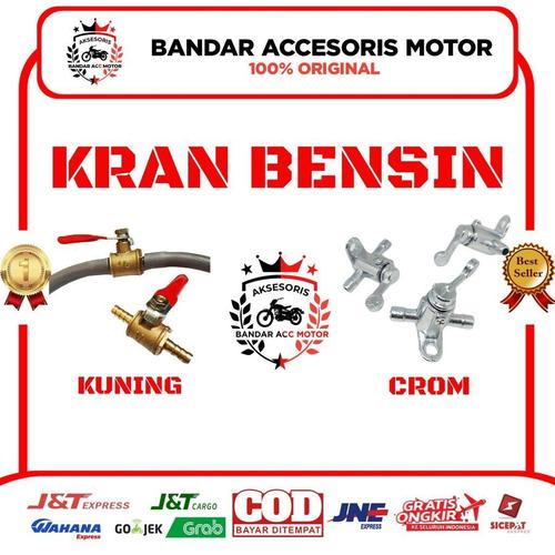 Jual KRAN BENSIN RACING UNIVERSAL MOTOR CROOM & KUNING BESI Standar Racing Universal import ...
