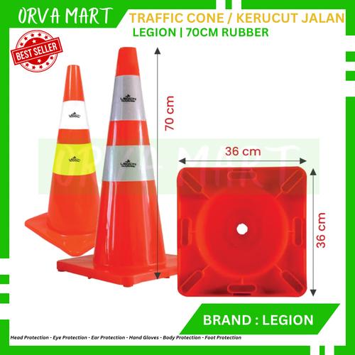 Jual Traffic Cone Karet Rubber 70 cm / Kerucut Lalu Lintas 70cm Legion ...