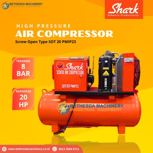 Jual Kompresor Screw Open SOT 20 PMIP23 - Air Compressor Shark 20Hp 8 ...